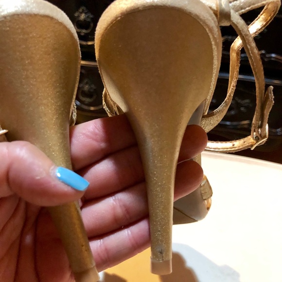 Jessica Simpson | Shoes | Jessica Simpson Matte Gold Heeled Sandals ...